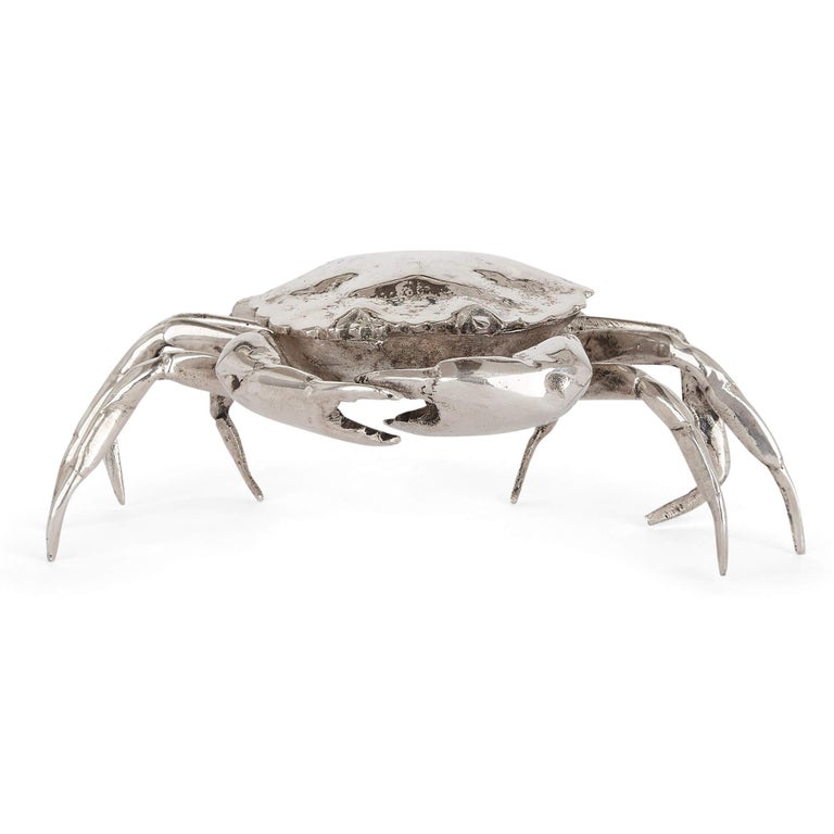 Set of Unusual Spanish Crab Boxes in Solid Silver For Sale at 1stDibs