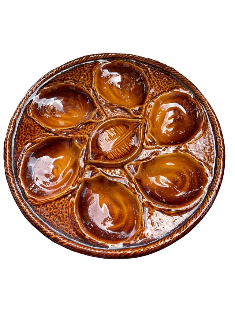 Set of Vintage French St Clements Oyster Plates For Sale at 1stDibs
