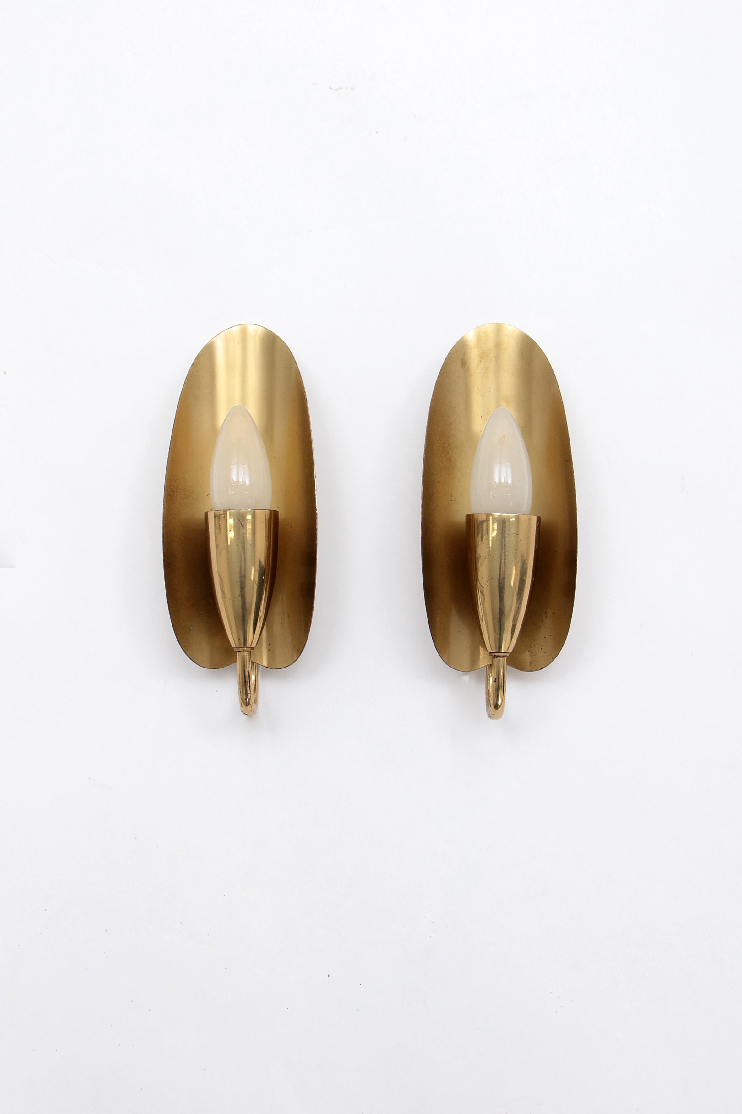 Vintage gold wall lamps Hollywood Regency style, 1970 Germany at 1stDibs