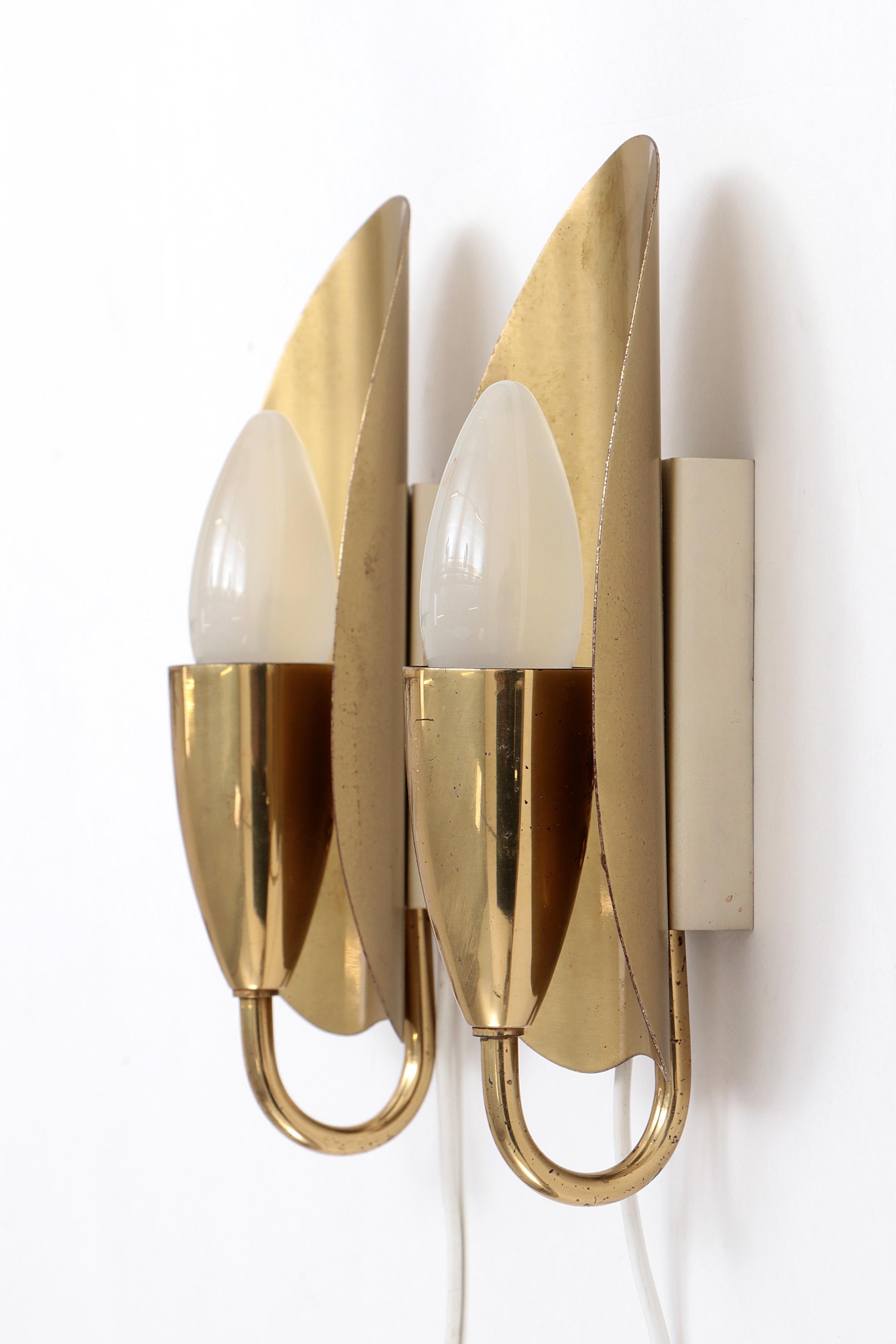 Vintage gold wall lamps Hollywood Regency style, 1970 Germany at 1stDibs
