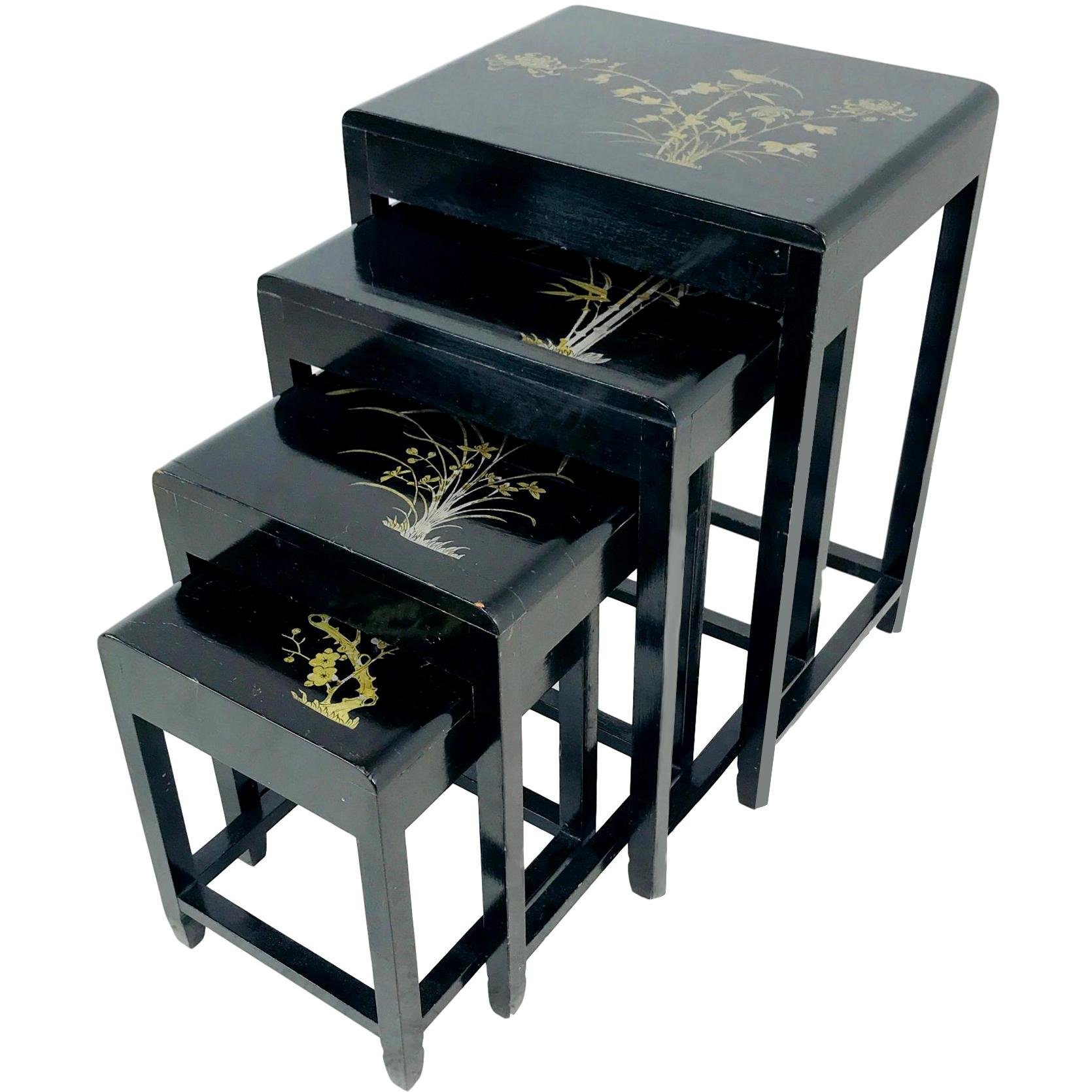 Stacking Middle Eastern Octagonal Inlaid Tables For Sale at 1stDibs