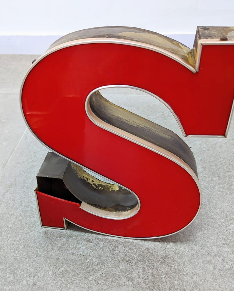 Set of Vintage Letters 1970s Light Sign For Sale at 1stDibs