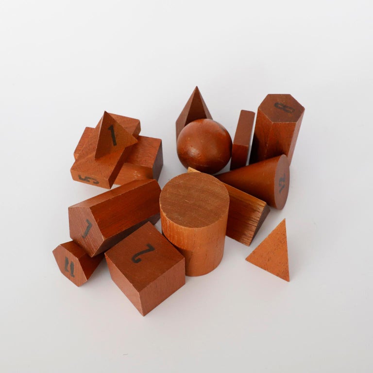 Set of Vintage Wooden Geometric Shapes For Sale at 1stDibs