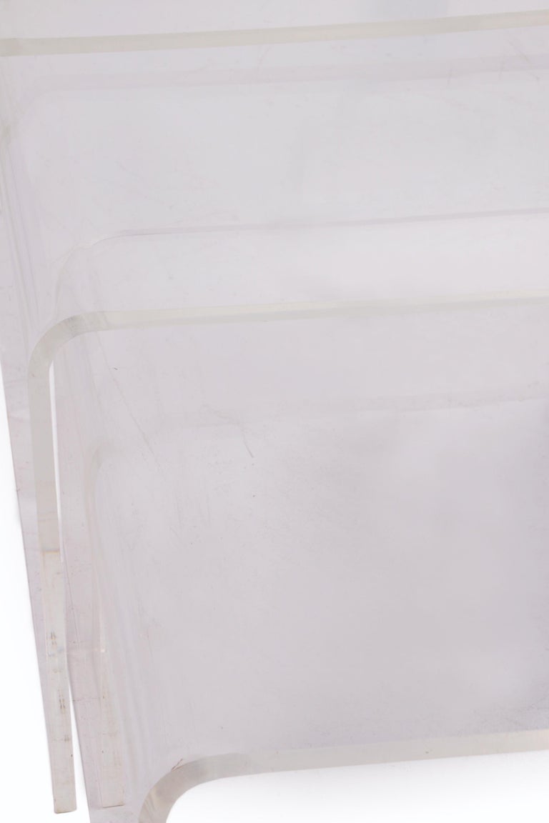 Set plexiglass side table or plant table fits many living styles, 1970s ...