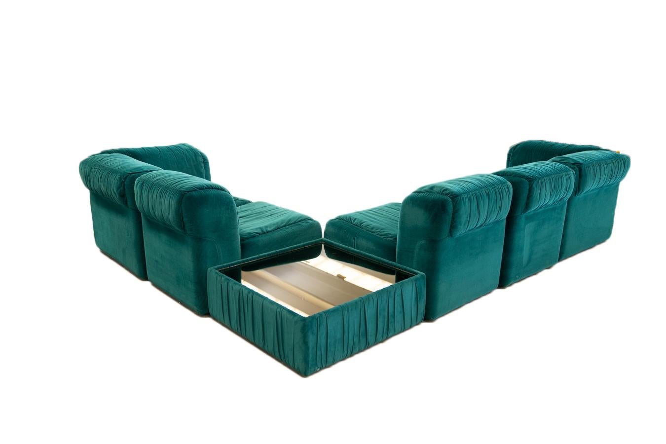 Set poltrone in ciniglia Seven Salotti anni '70 at 1stDibs