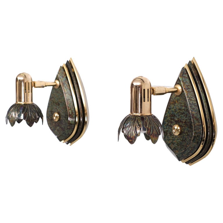 Set Post Modern Diamond Shape Wall Lamps, 1980s, Spain For Sale at 1stDibs