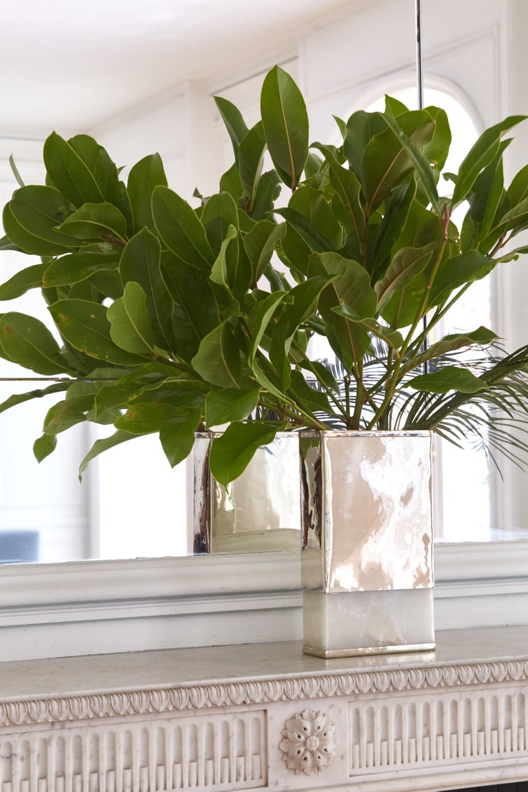 Set Salta Rectangular Flower Vases, Alpaca Silver and Onyx Stone For ...
