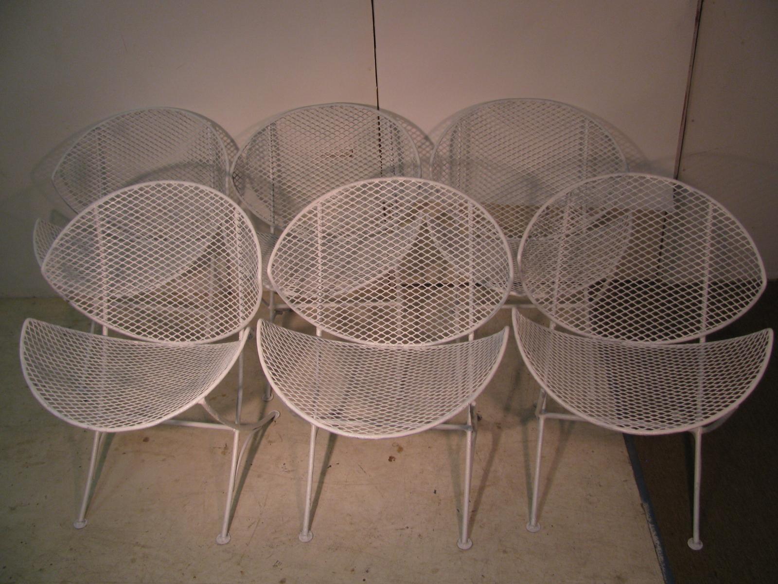 Set 6 Mid Century Modern Orange Slice Chairs by Tempestini and ...