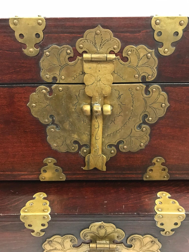 Set Three Chinese Antique Stacking Chests Trunks Boxes Tables Cocktail ...