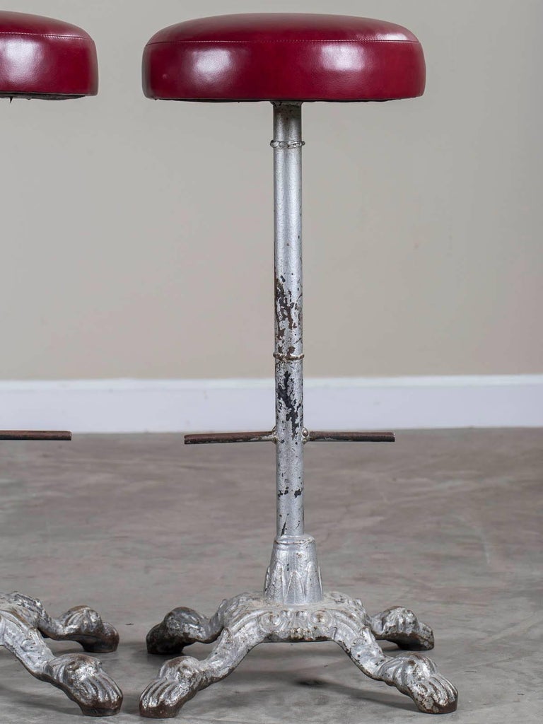 Set of Three Vintage English Cast Iron Counter Stools, England, circa ...