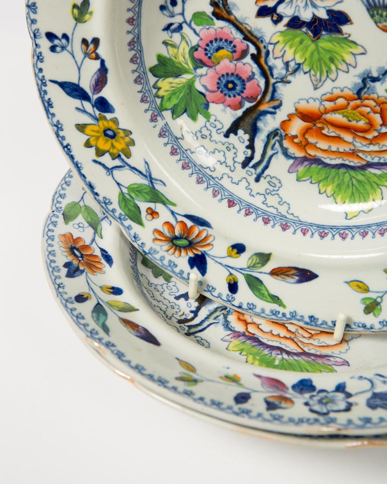 Set of Twelve Antique Dishes Flying Bird Pattern at 1stDibs | bird ...