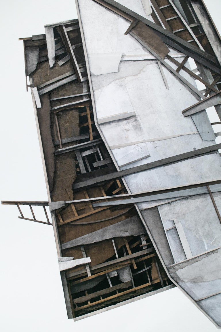 Seth Clark - "Mass Study I", Layered paper collage, distressed ...