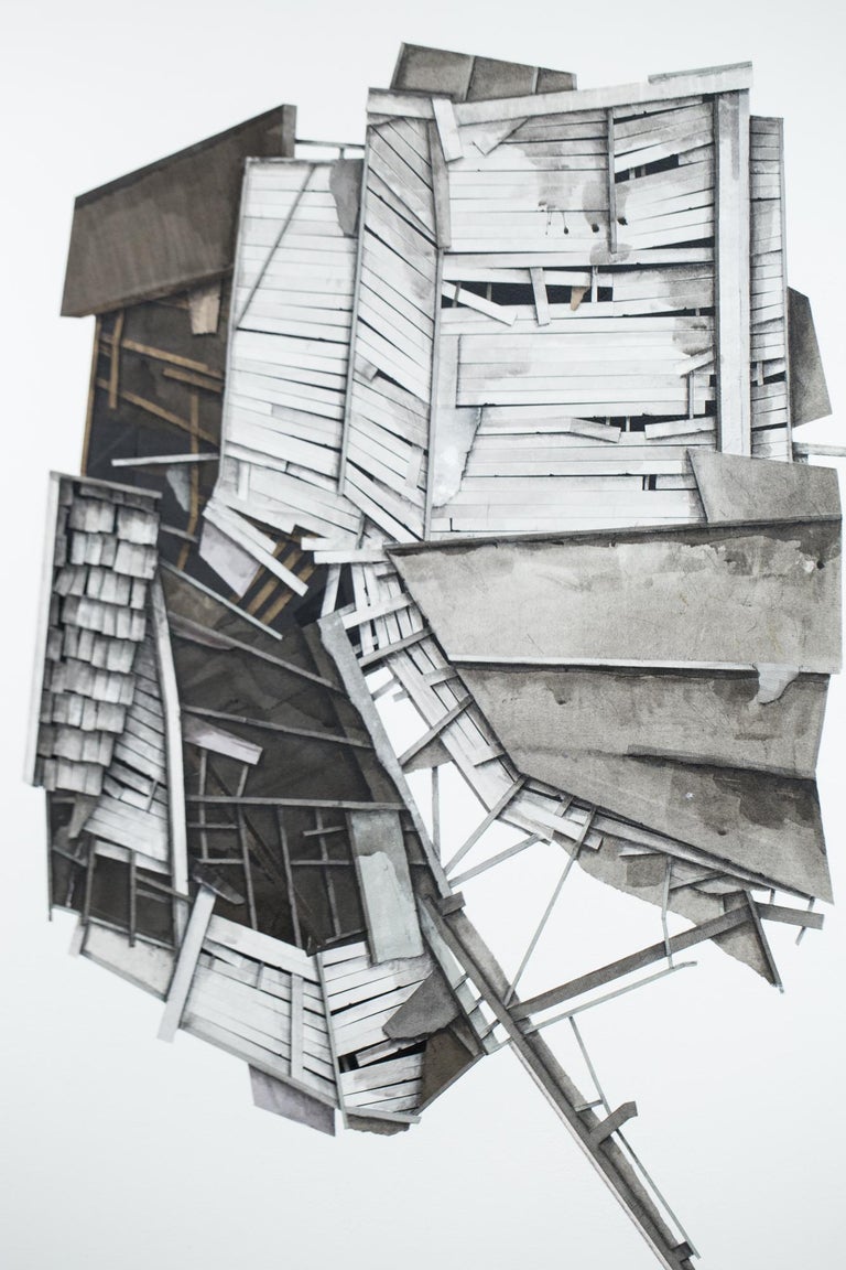 Seth Clark - "Mass Study III", Layered paper and drawing collage ...