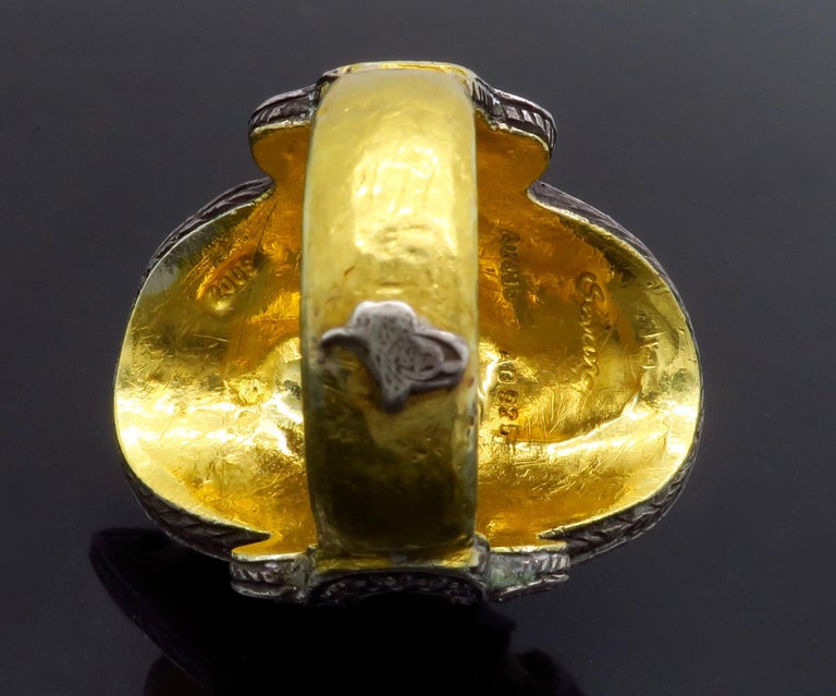 Sevan Bicakci Theodora Reverse Cut Amethyst Yellow Gold Ring For Sale