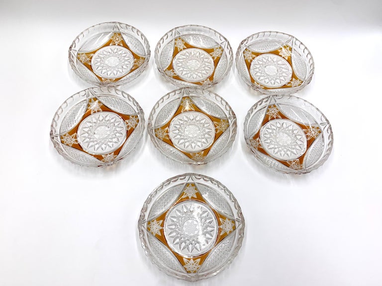 Seven Crystal Bowls, Julia Glassworks, Poland, 1970s For Sale at 1stDibs