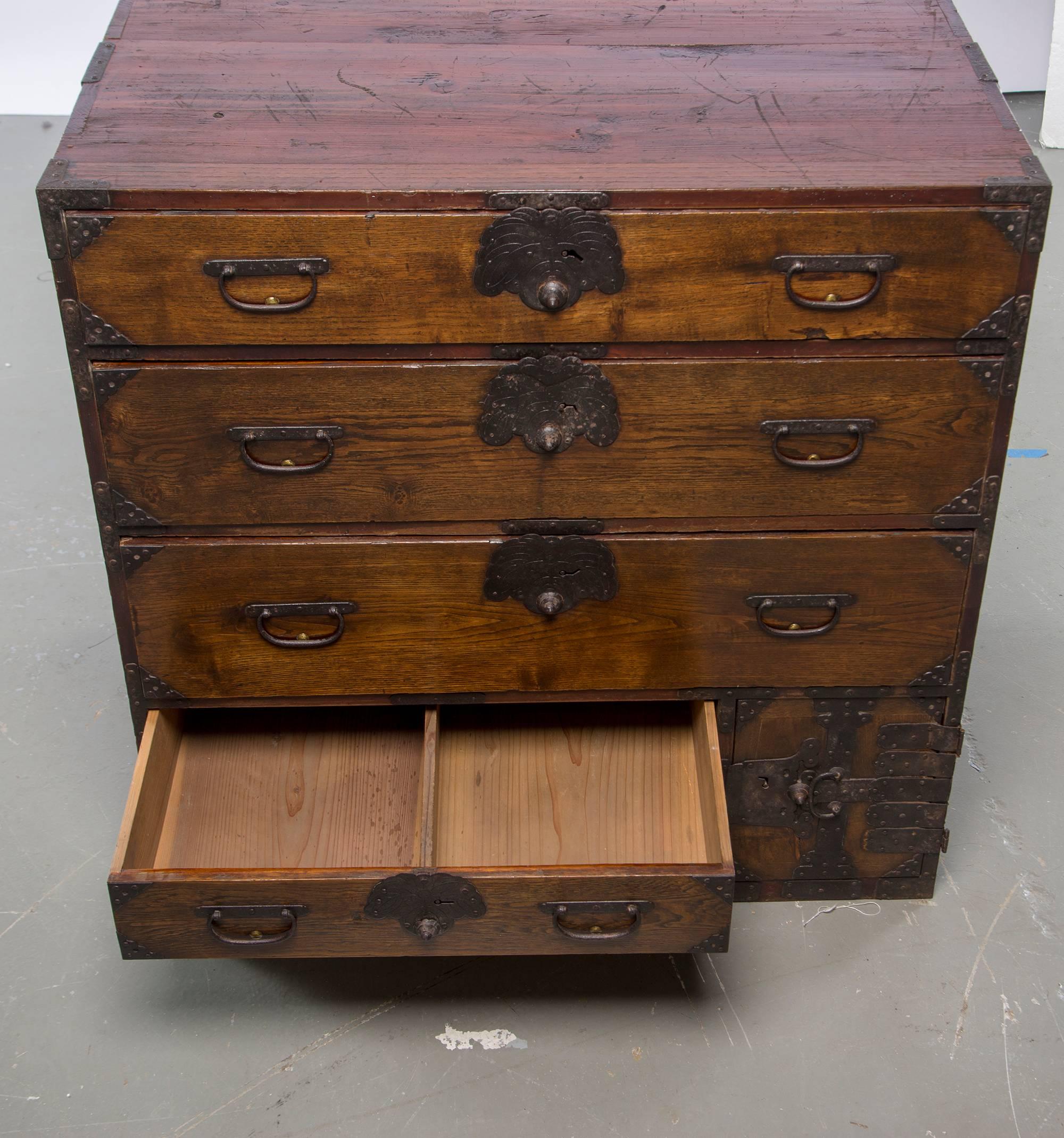 Seven Drawer Japanese Tansu Chest with Iron Hardware at 1stDibs ...