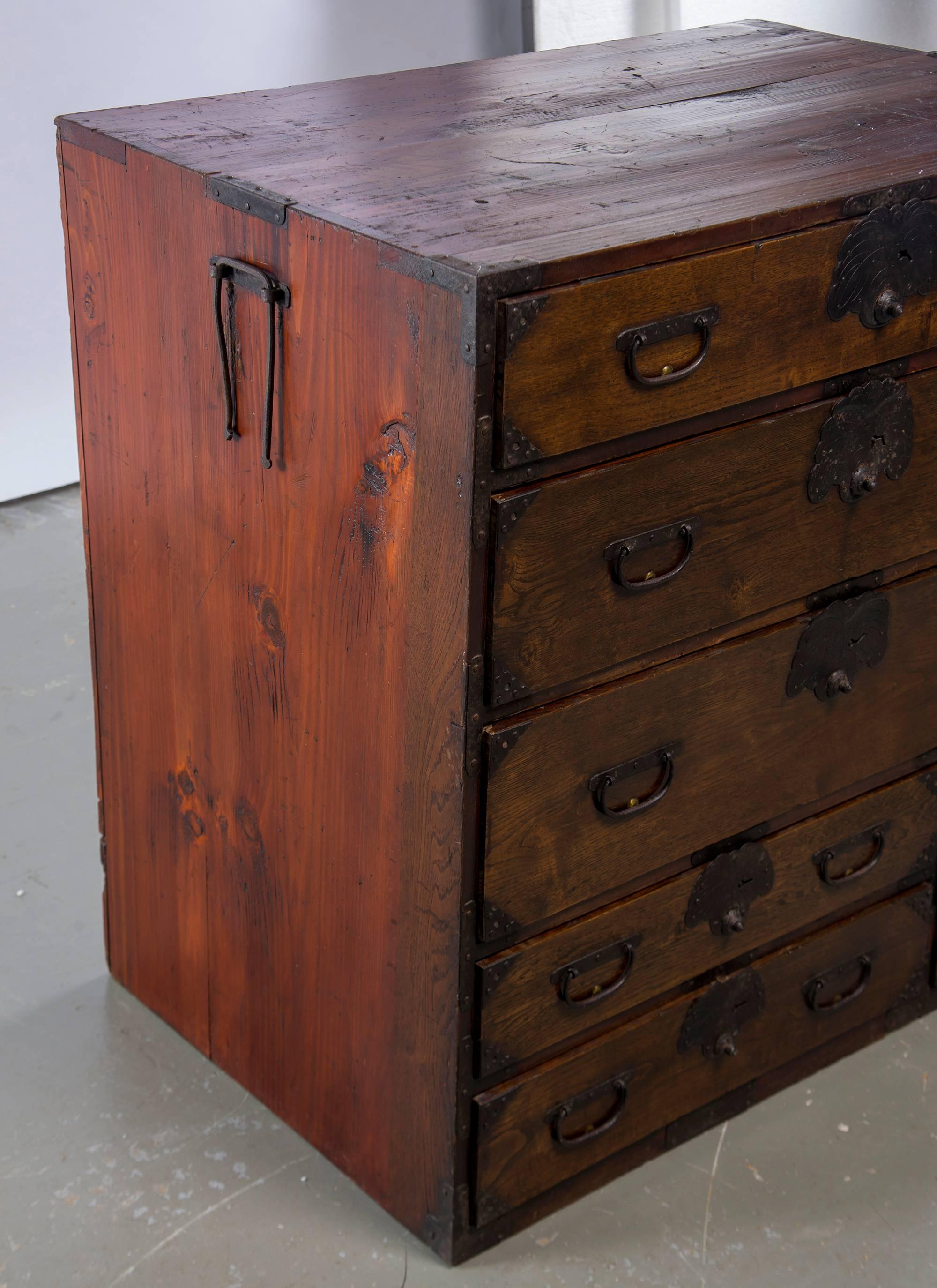 Seven Drawer Japanese Tansu Chest with Iron Hardware at 1stDibs ...