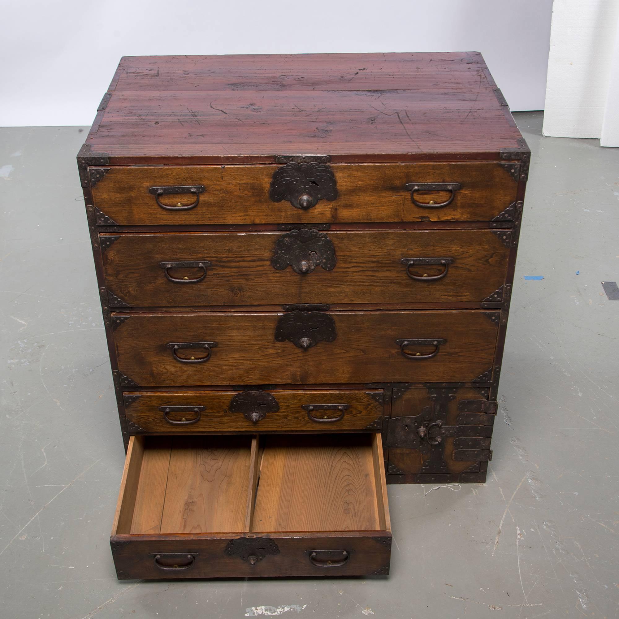 Seven Drawer Japanese Tansu Chest with Iron Hardware at 1stDibs ...