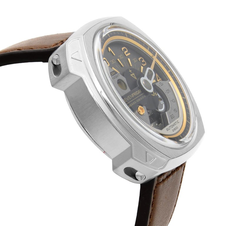 Seven Friday P-Series Steel Brown Leather Automatic Men’s Watch V2/01 ...