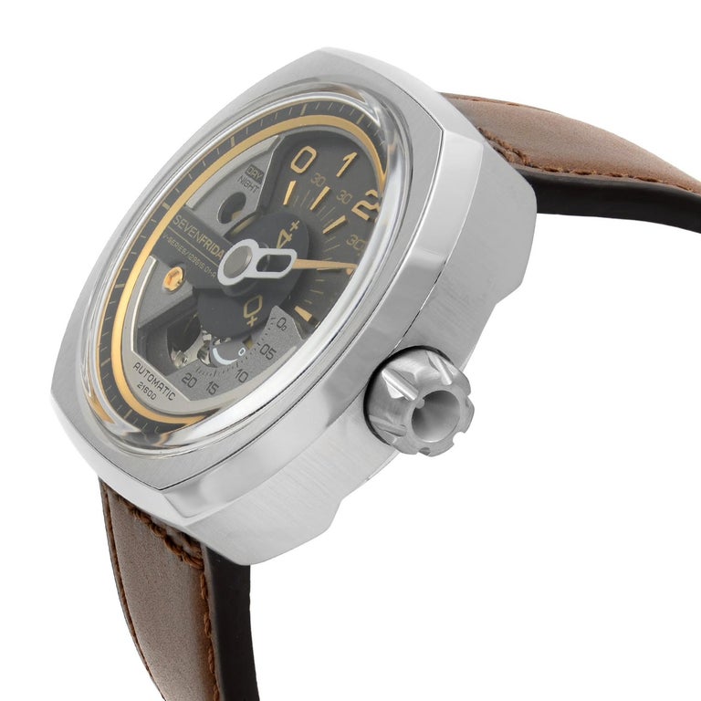 Seven Friday P-Series Steel Brown Leather Automatic Men’s Watch V2/01 ...