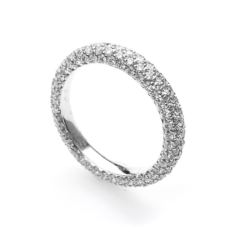 Seven-Row Pavé Diamond Ring For Sale at 1stDibs