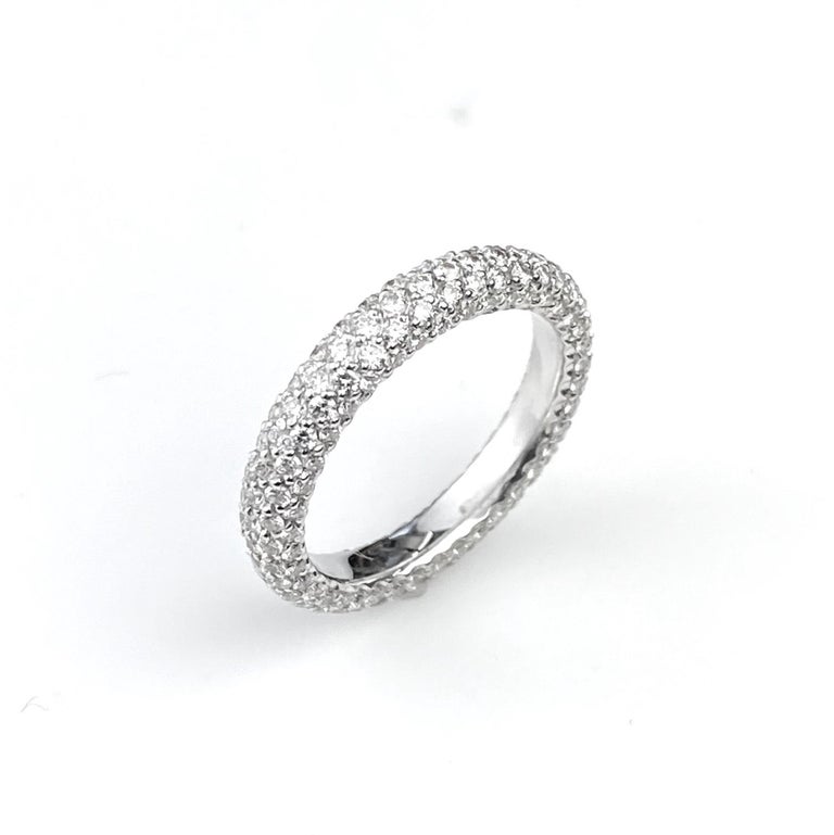 Seven-Row Pavé Diamond Ring For Sale at 1stDibs