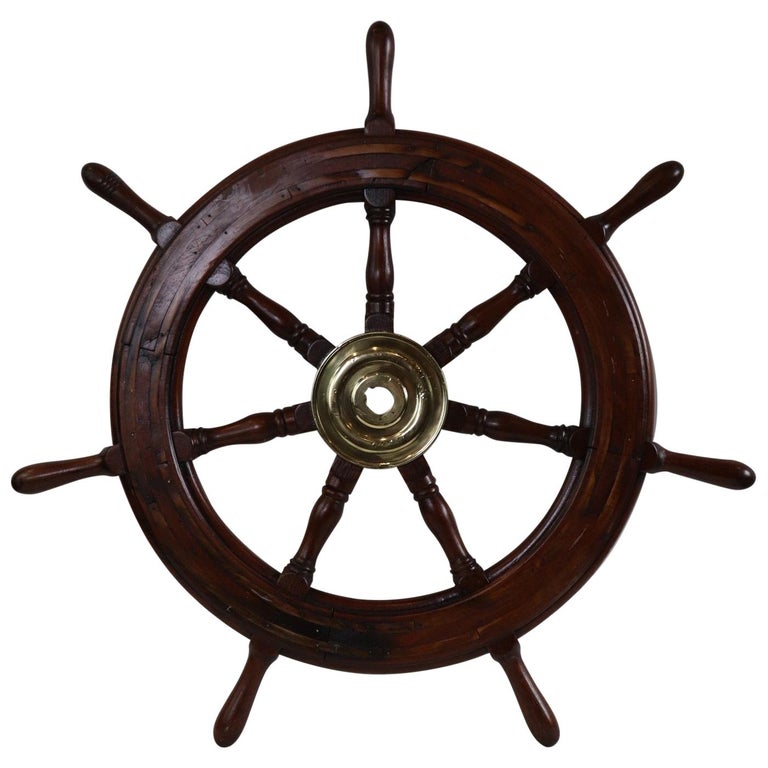 Seven Spoke Ships Wheel with Brass Hub at 1stDibs