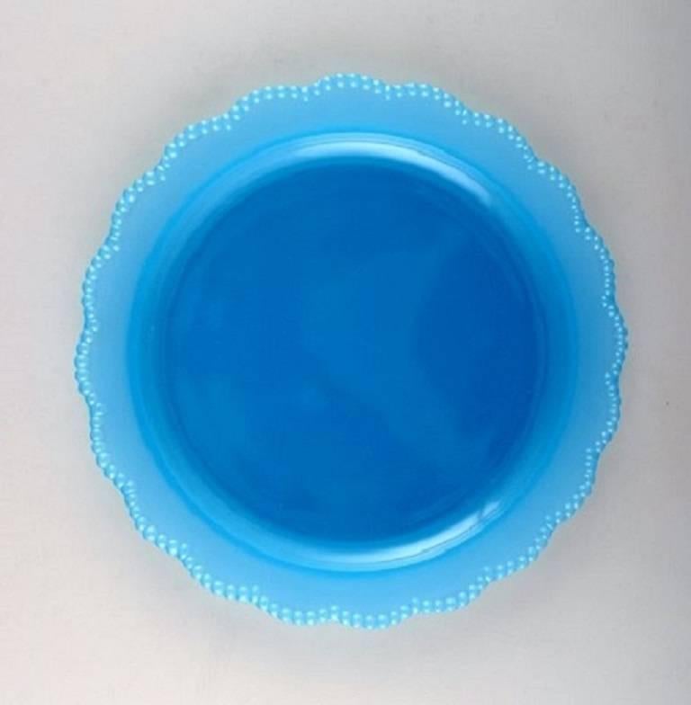 Seven Swedish Design Plates in Turquoise Art Glass at 1stDibs
