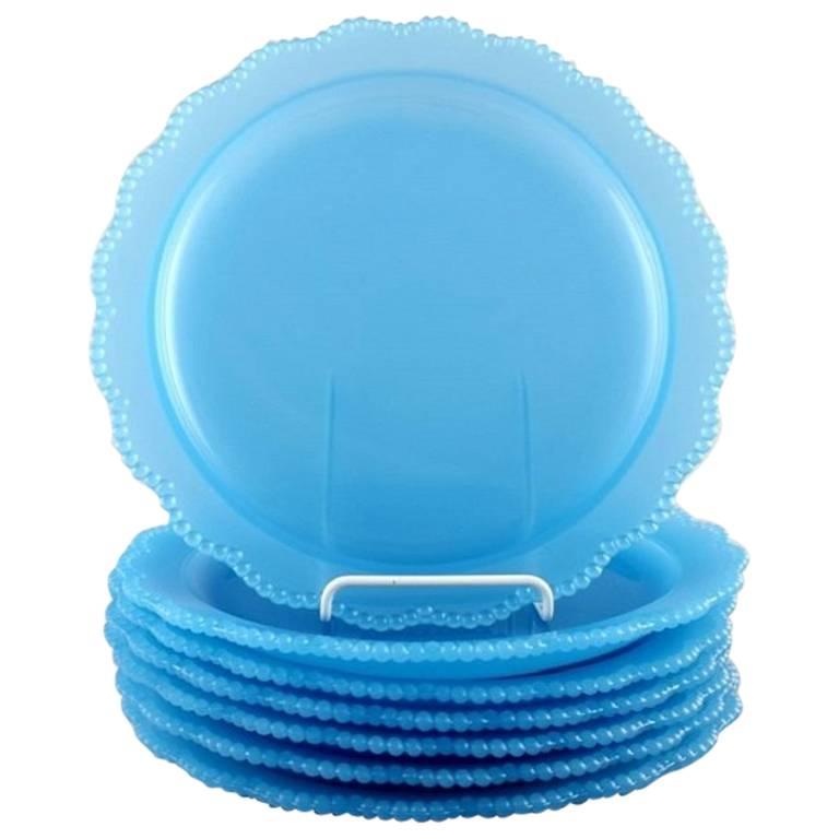 Seven Swedish Design Plates in Turquoise Art Glass at 1stDibs