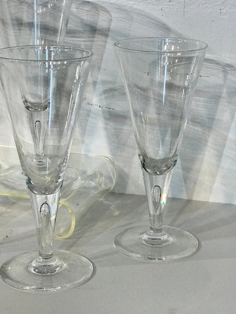 Seven Tall Midcentury Steuben Teardrop Water or Wine Glasses #7924 at ...