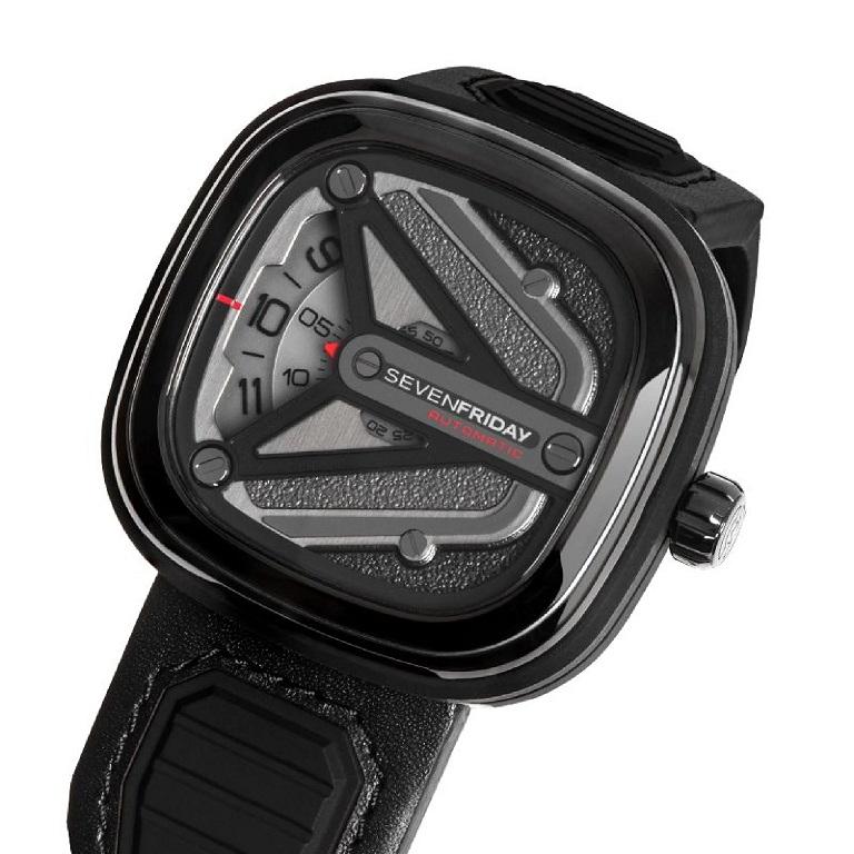 Sevenfriday Spaceship Automatic Stainless Steel Leather Strap Watch M3 ...
