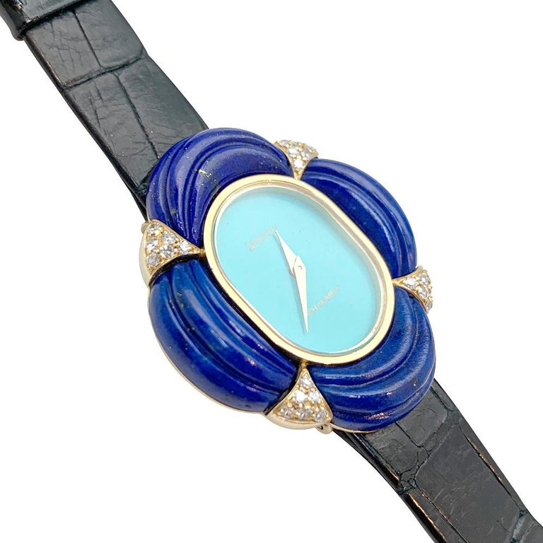 Seventies Chaumet Watch, Diamonds, Lapis Lazuli and Turquoise at ...