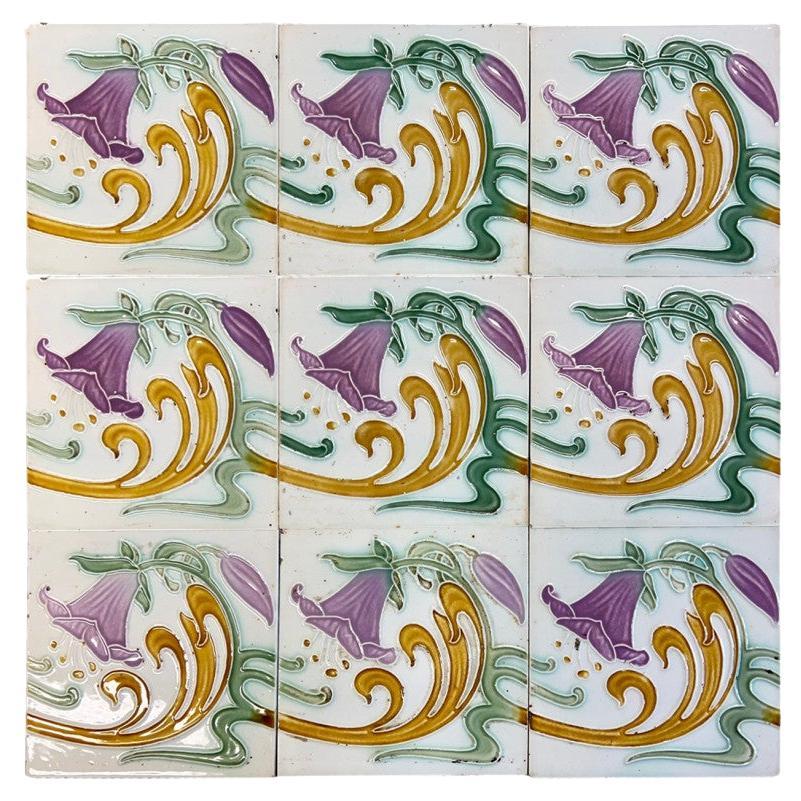 Several Antique Relief Tiles from Le Glaive, 1920s For Sale at 1stDibs