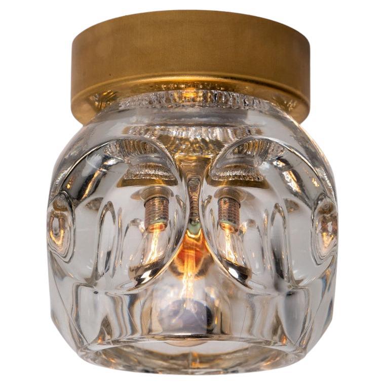 Glass and Brass Wall Sconces or Flush Mounts Cosack Lights,Germany ...