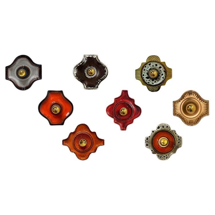 Several Mixed Glazed Ceramic Pendant Lights, Germany, 1970s For Sale at ...