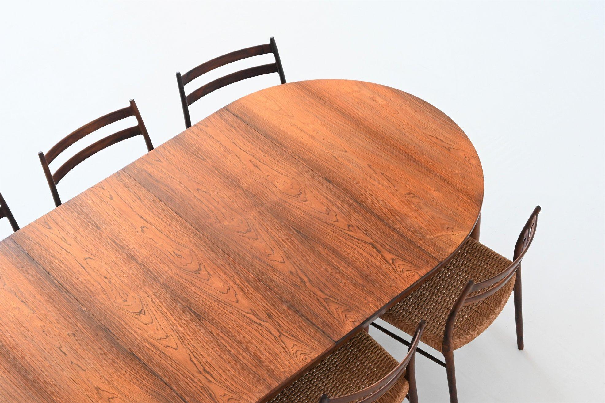 Severin Hansen Model 71 Dining Table Rosewood Haslev, Denmark, 1960 For ...