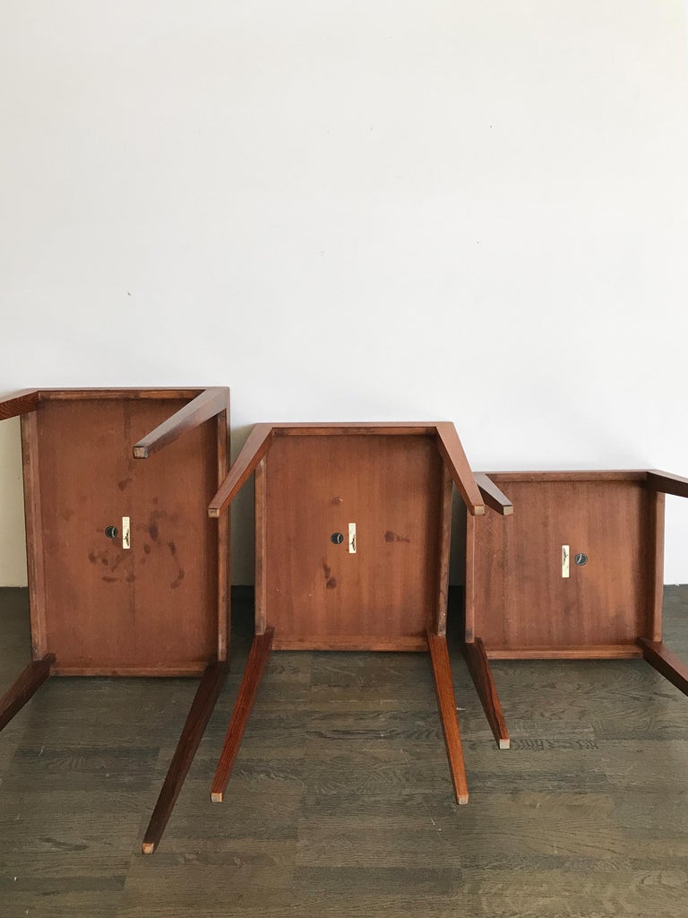 Severin Hansen Scandinavian Mid-Century Dark Wood Nesting Tables Set ...