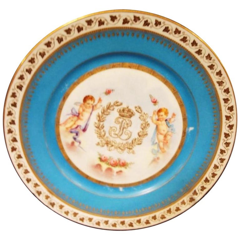 Sevres 1844 Louis Phillippe Cabinet Plate at 1stDibs