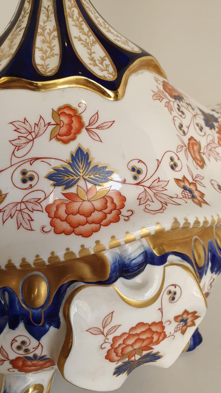Sevres Blue Porcelain Centerpiece Soup Tureen Hand Painted, 1970 For ...