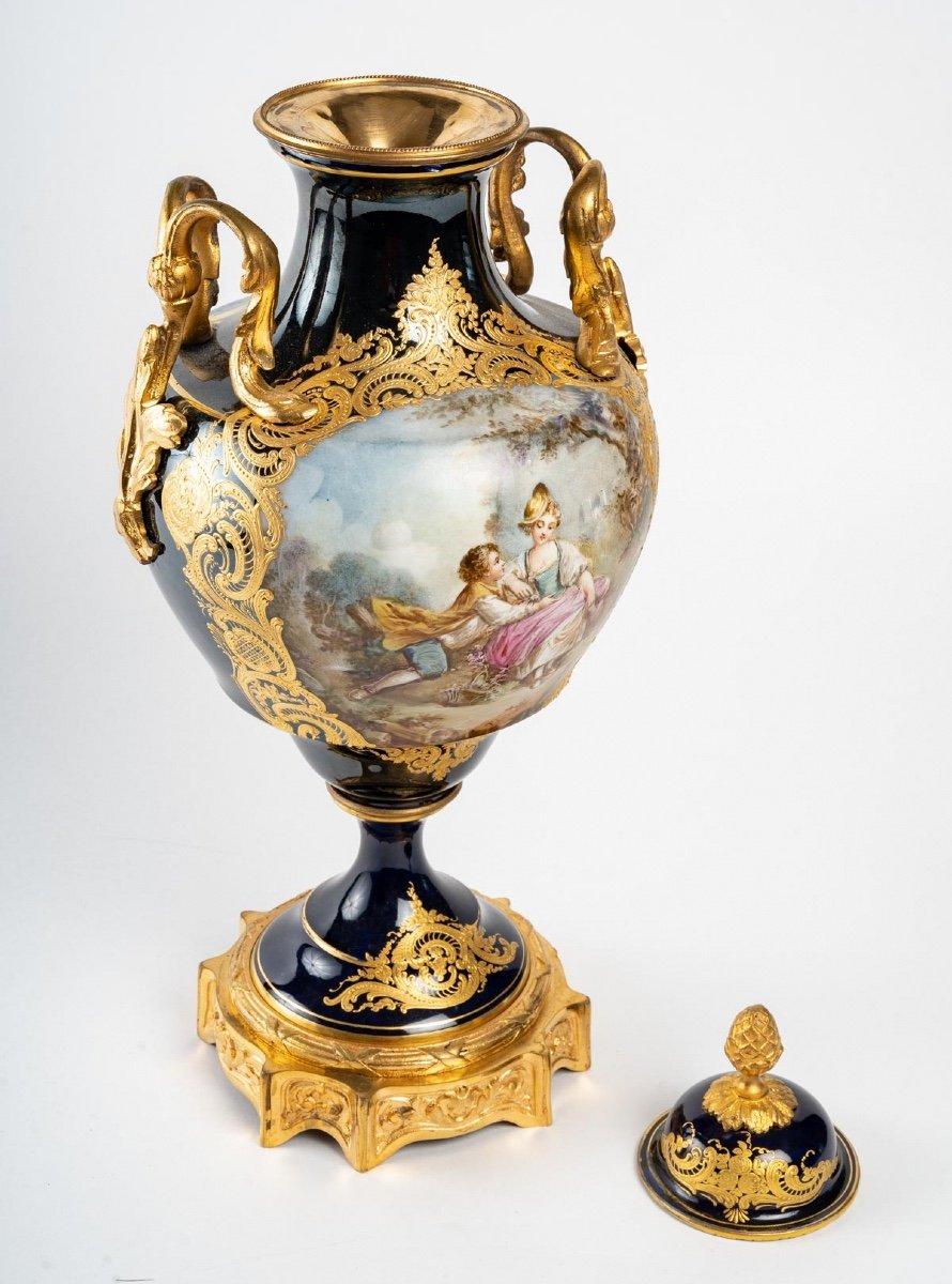 Sèvres Blue Porcelain Vase, 19th Century For Sale at 1stDibs