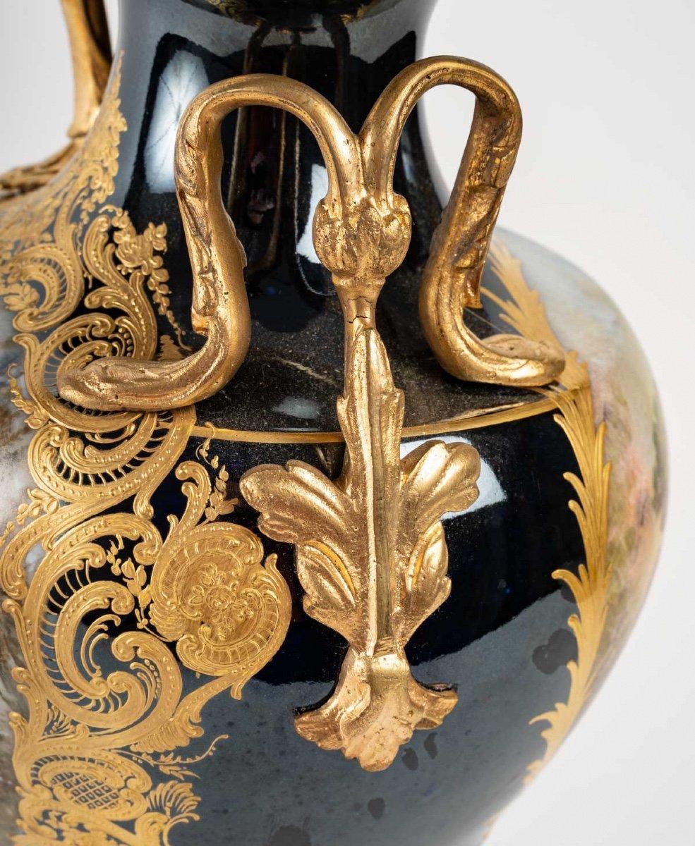 Sèvres Blue Porcelain Vase, 19th Century For Sale at 1stDibs