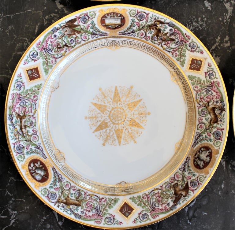 Sevres Chateau de Fountainbleu Pattern French Dinner or Cabinet Plates ...