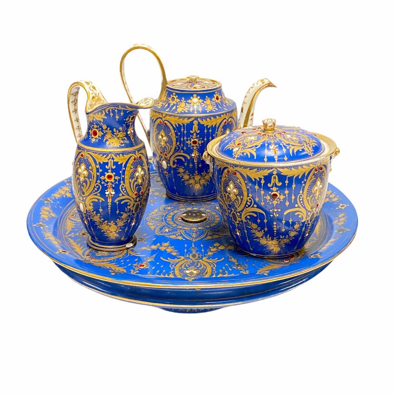 Sevres jeweled Porcelain Tea Service at 1stDibs