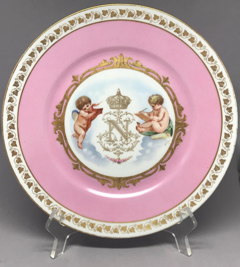 Sèvres Pink and Gilt Napoleon Plate at 1stDibs | sevres plates for sale ...