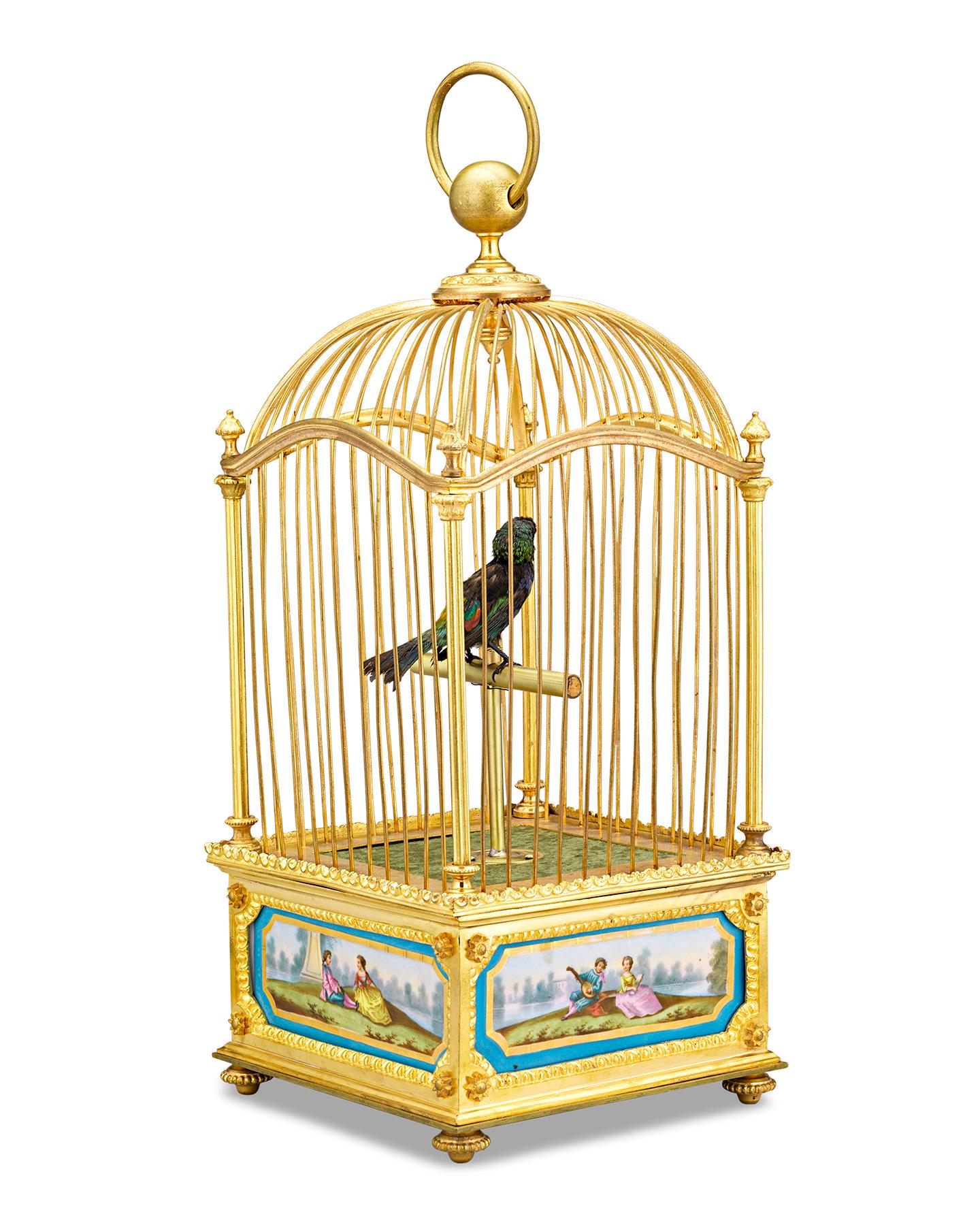 Sèvres Porcelain-Mounted Bird Cage Music Box at 1stDibs