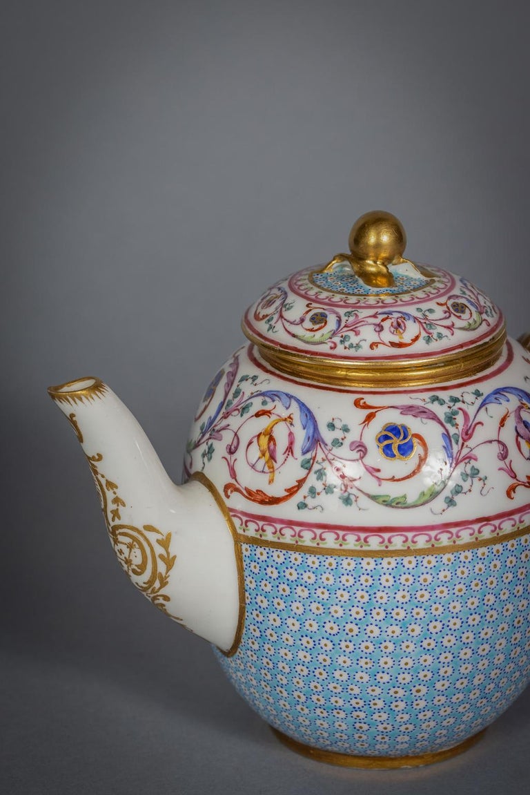 Sevres Sky Blue Ground Porcelain Teapot and Cover, Dated 1785 For Sale ...