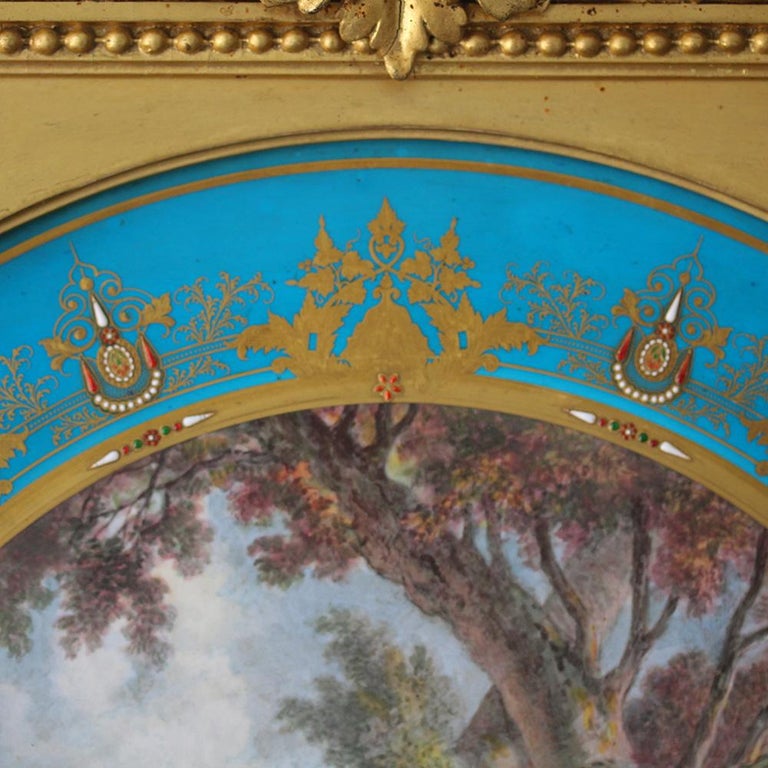 Sevres Style Porcelain Jewelled Plaque For Sale at 1stDibs