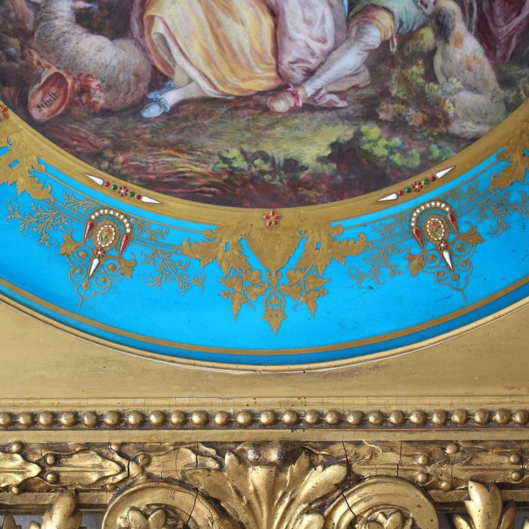 Sevres Style Porcelain Jewelled Plaque For Sale at 1stDibs