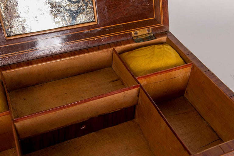 Sewing and Wooden Jewellery Box with Inlaid Inlay For Sale at 1stDibs