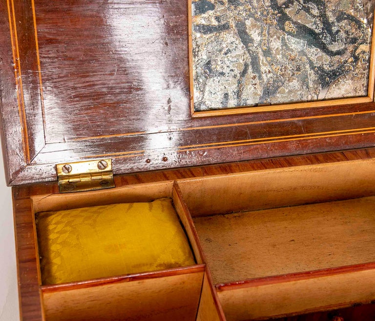 Sewing and Wooden Jewellery Box with Inlaid Inlay For Sale at 1stDibs